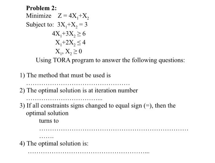 Solved Minimize Z=4X1+X2 Subject to: 3X1+X2=3 | Chegg.com