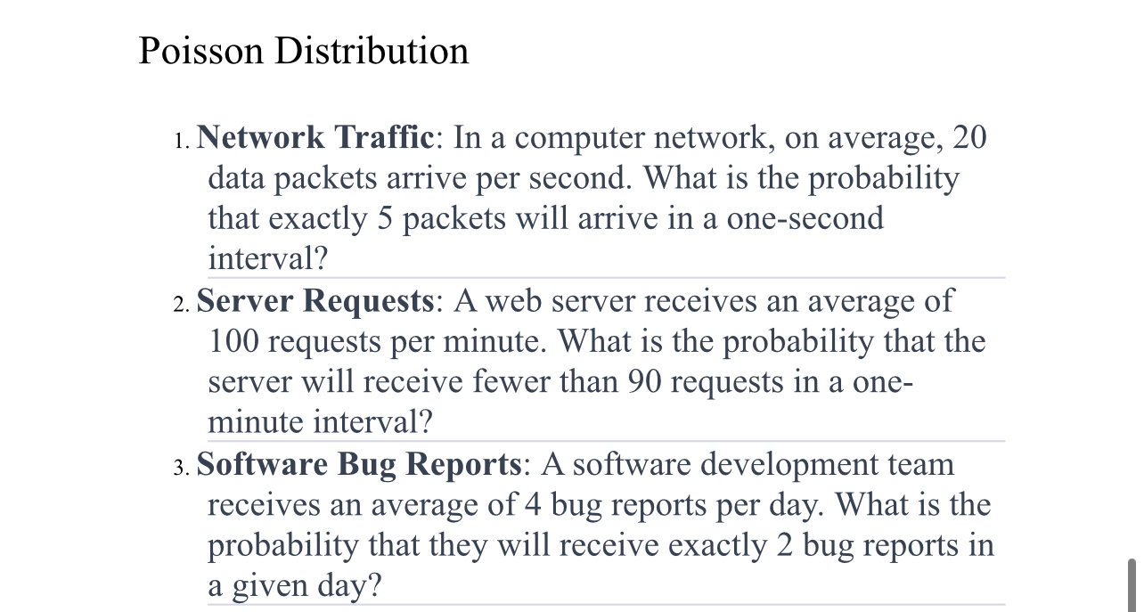 Solved Poisson DistributionNetwork Traffic: In ﻿a computer | Chegg.com