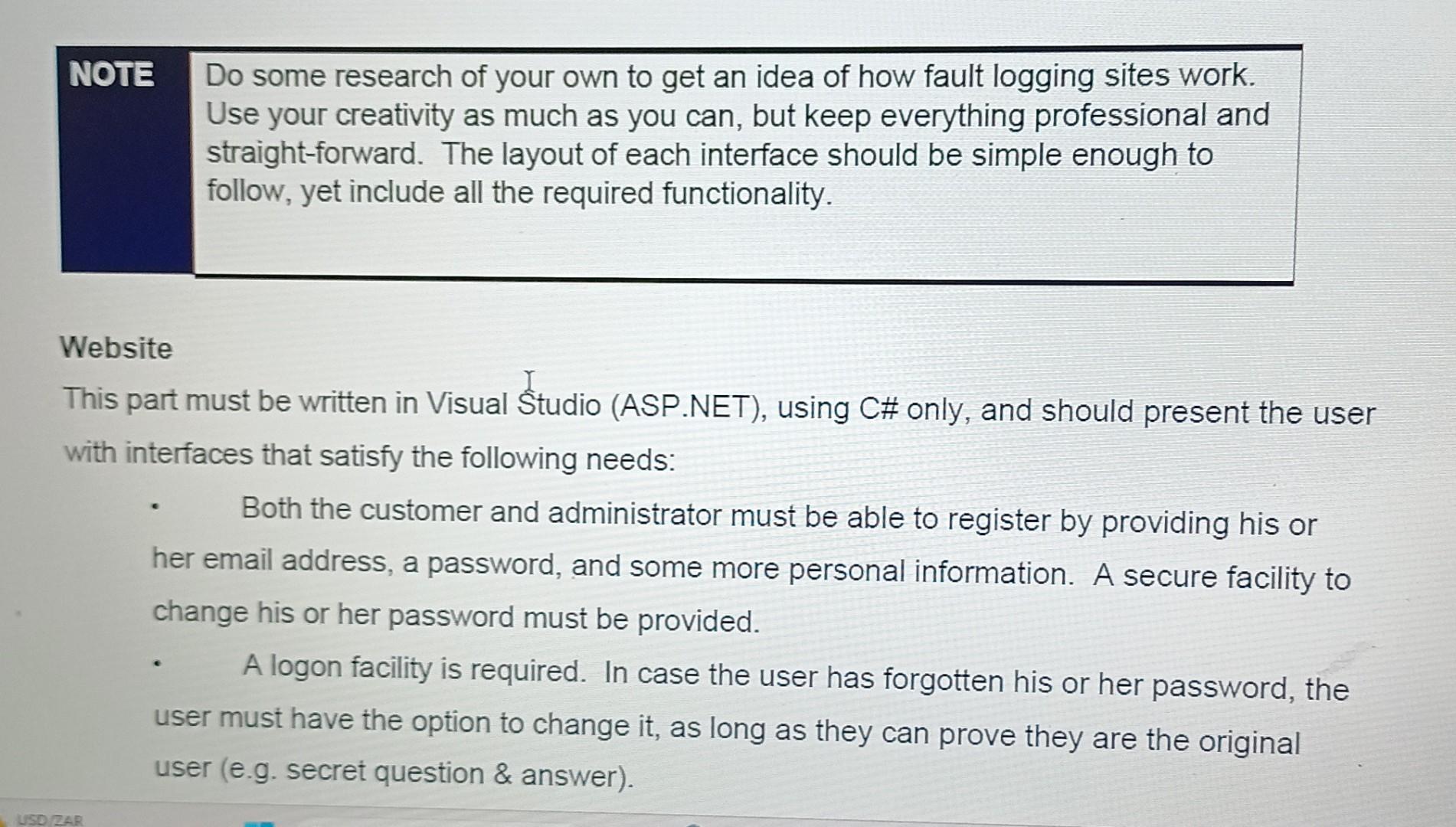 Solved Once The User Has Logged On A Facility To View 9616