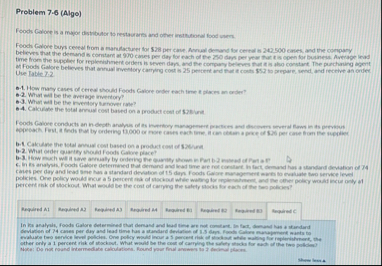 Solved Problem 7.6 (Algo)Fooch folione barts remed form a | Chegg.com