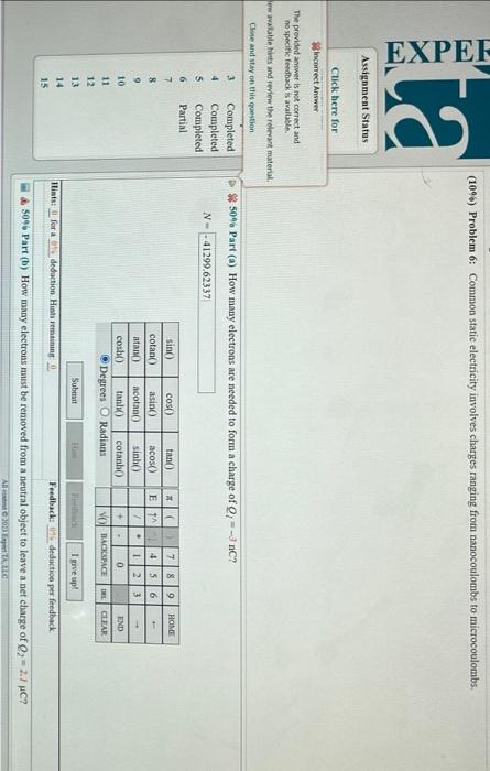 Solved (10\%5) Problem 6: Common static electricity involves | Chegg.com