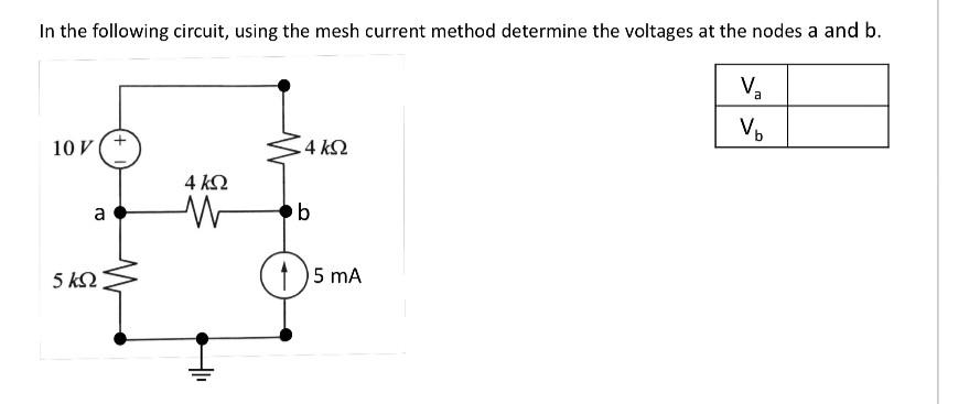 Solved In the following circuit, using the mesh current | Chegg.com