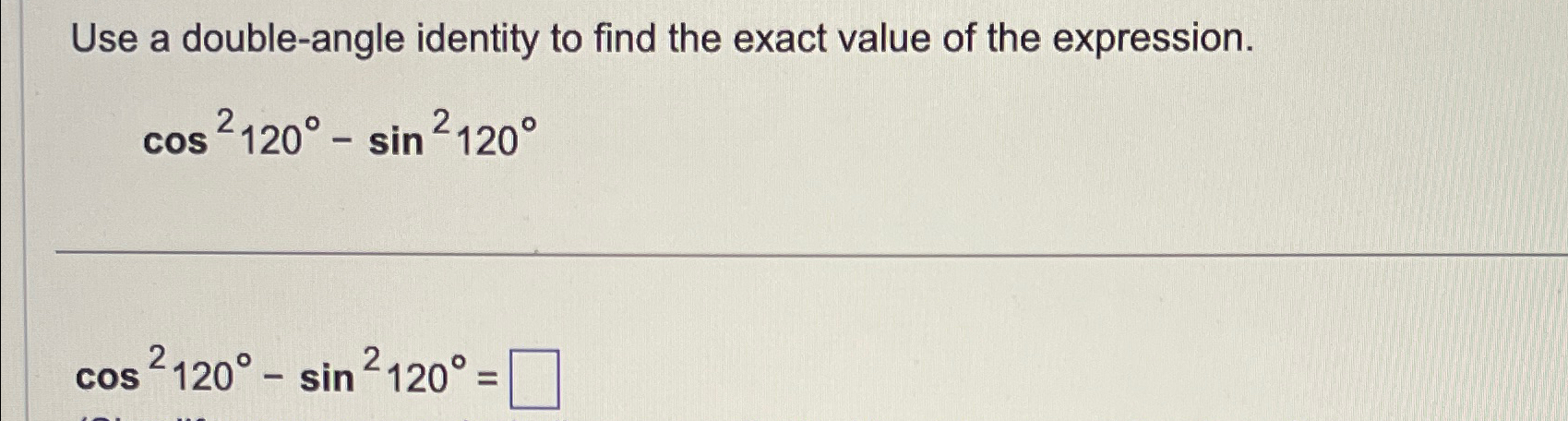 Solved Use a double-angle identity to find the exact value | Chegg.com