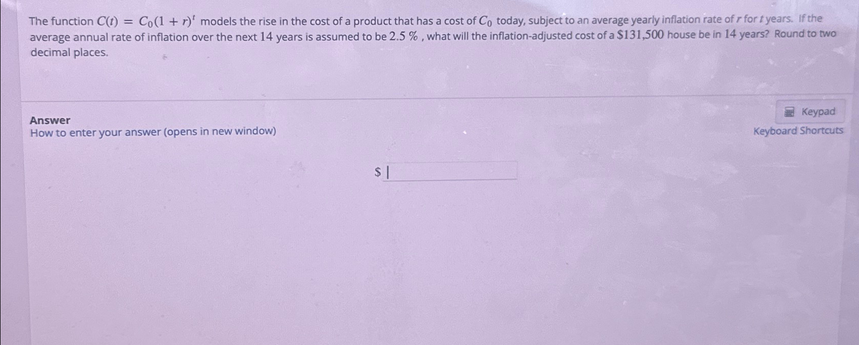 Solved The function C(t)=C0(1+r)t ﻿models the rise in the | Chegg.com