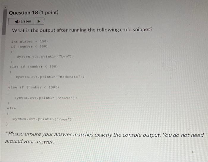 Solved What will be the output of the following code | Chegg.com