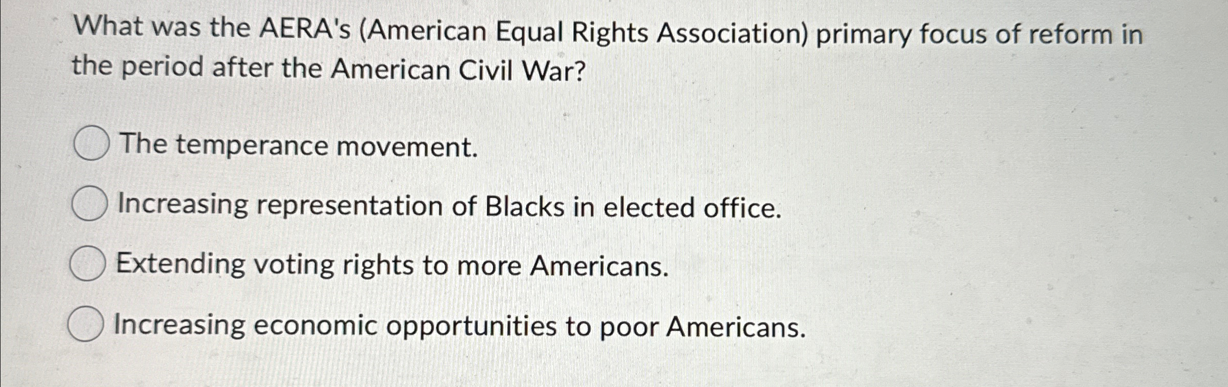 Solved What was the AERA's (American Equal Rights | Chegg.com
