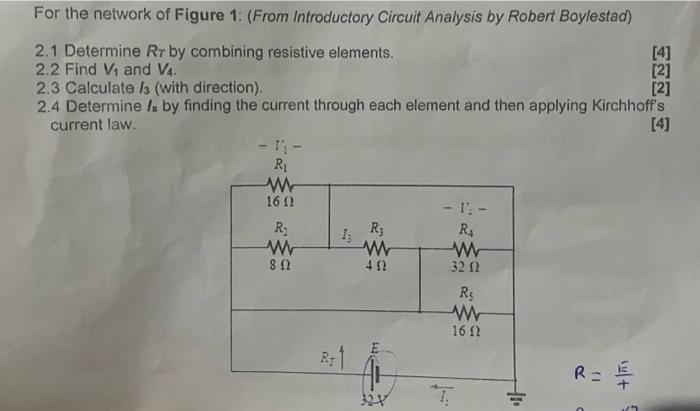 Solved For the network of Figure 1: (From Introductory | Chegg.com