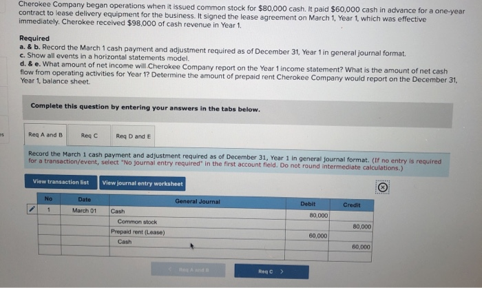 Solved Cherokee Company began operations when it issued | Chegg.com