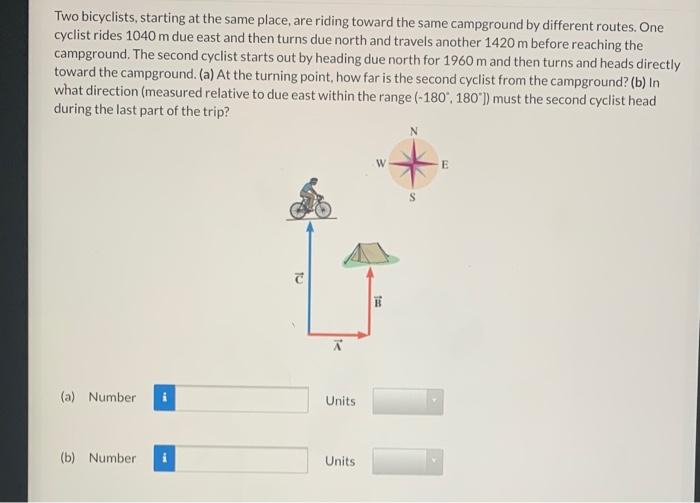 Solved Two bicyclists, starting at the same place, are | Chegg.com