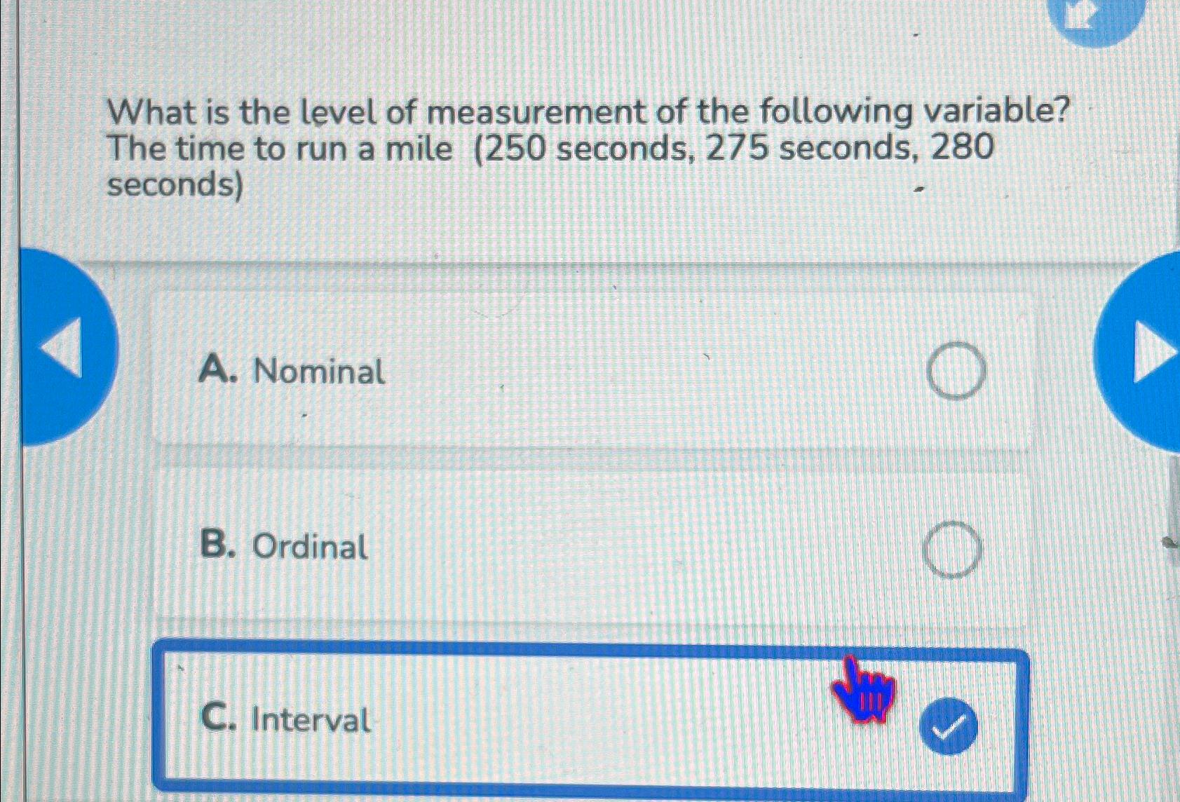 Solved What is the level of measurement of the following | Chegg.com