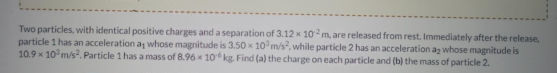 Solved Two particles, with identical positive charges and a | Chegg.com