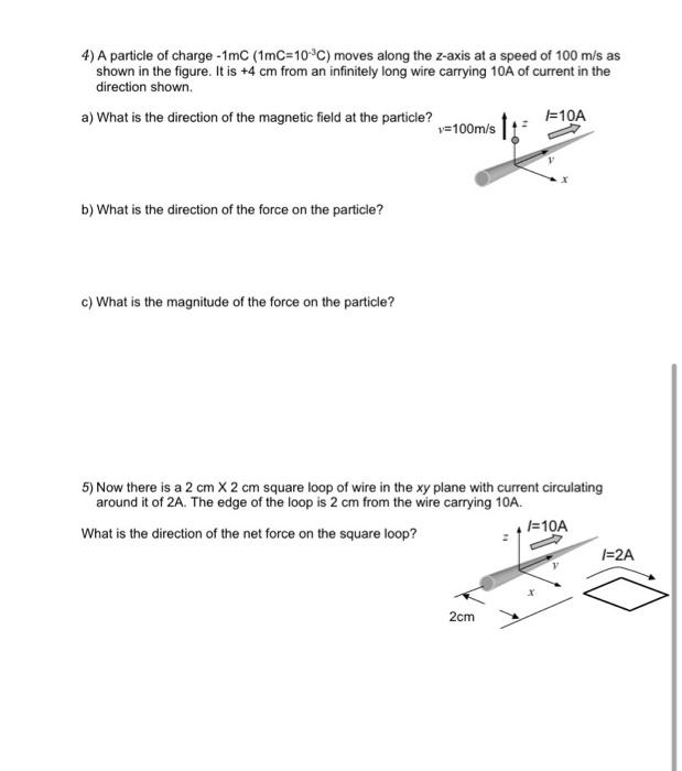 Solved 4) A particle of charge-1mC (1mC=10 C) moves along | Chegg.com