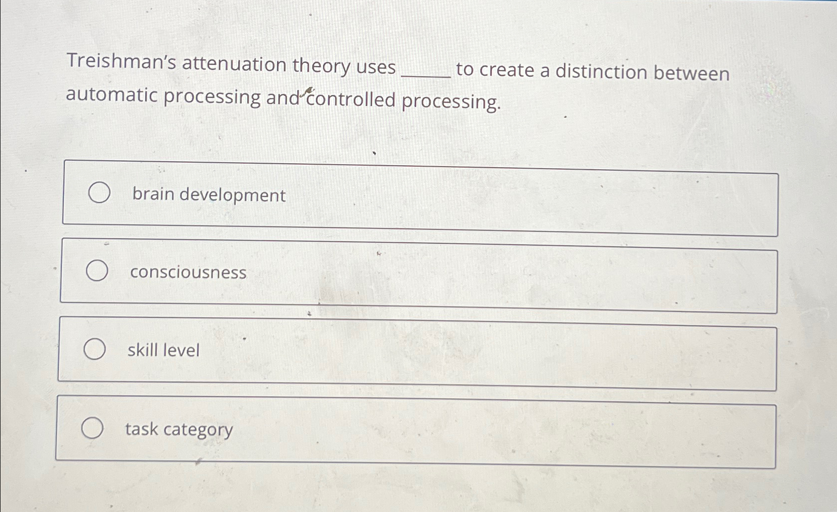 Solved Treishman's attenuation theory uses to create a | Chegg.com
