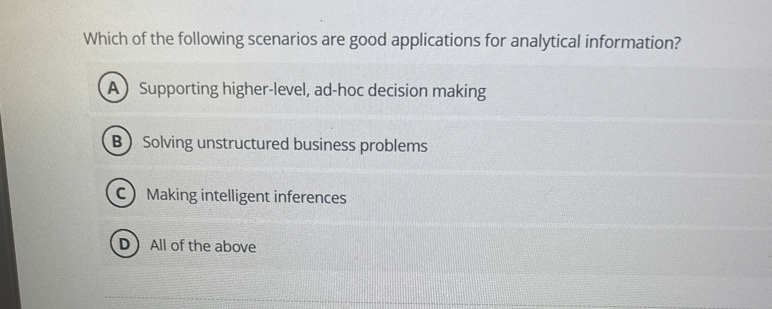 Solved Which of the following scenarios are good | Chegg.com
