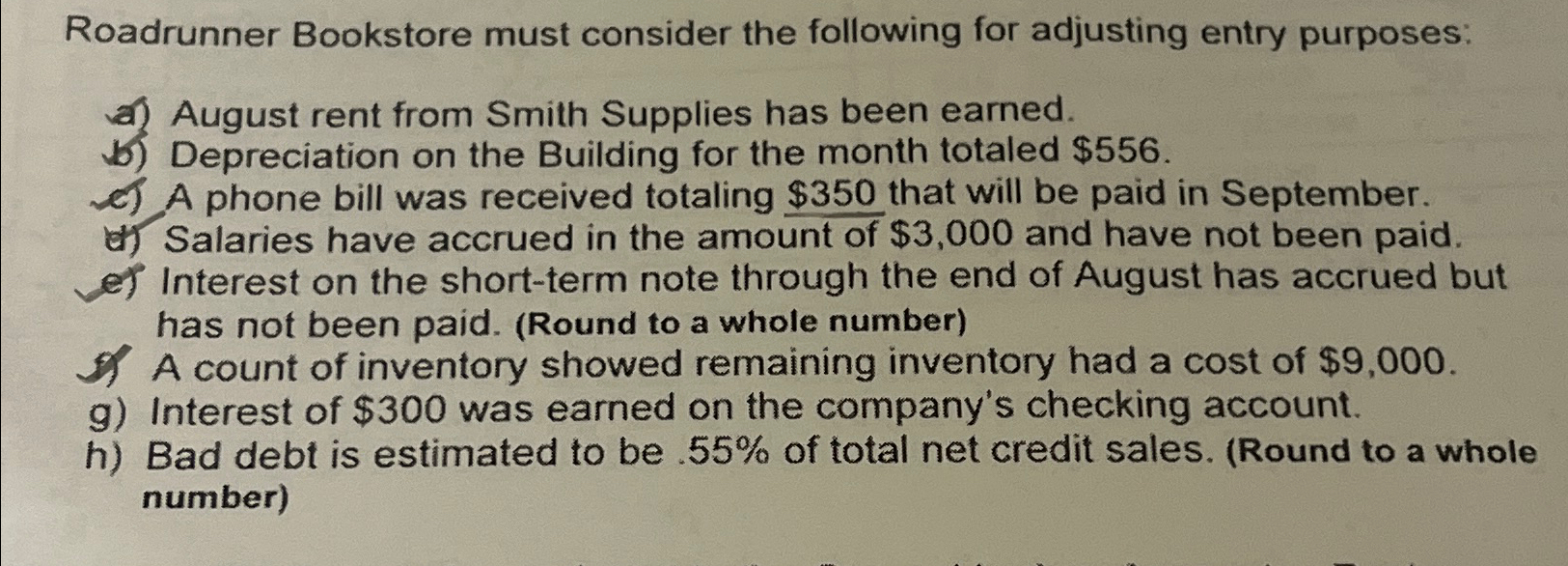 Solved Roadrunner Bookstore must consider the following for | Chegg.com