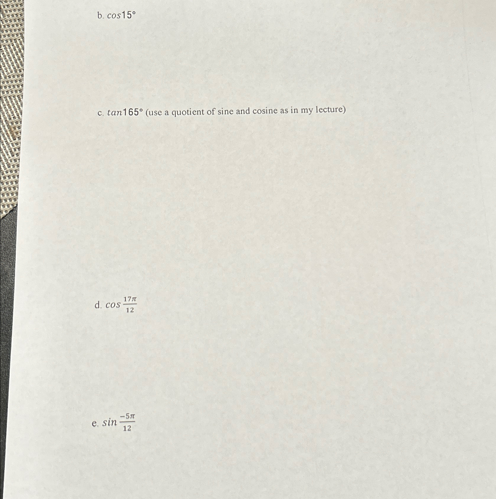 Solved Find the exact value of the | Chegg.com