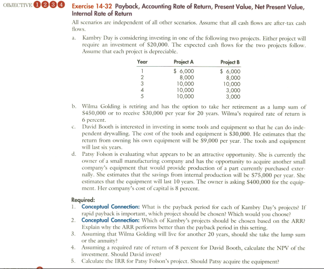 Solved Payback, Accounting Rate of Return, Present Value, | Chegg.com