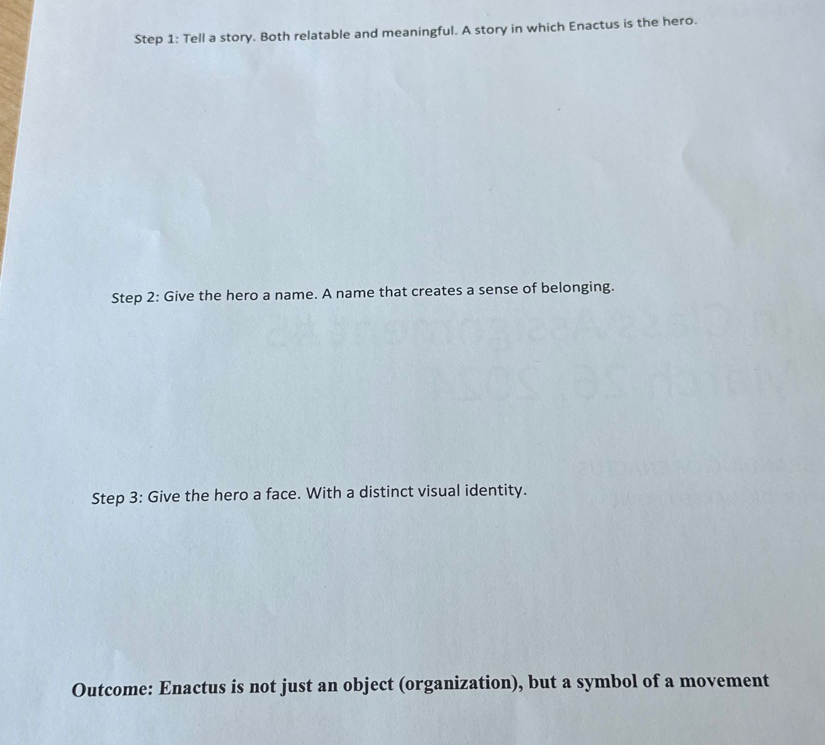 Solved Step 1: Tell a story. Both relatable and meaningful. | Chegg.com