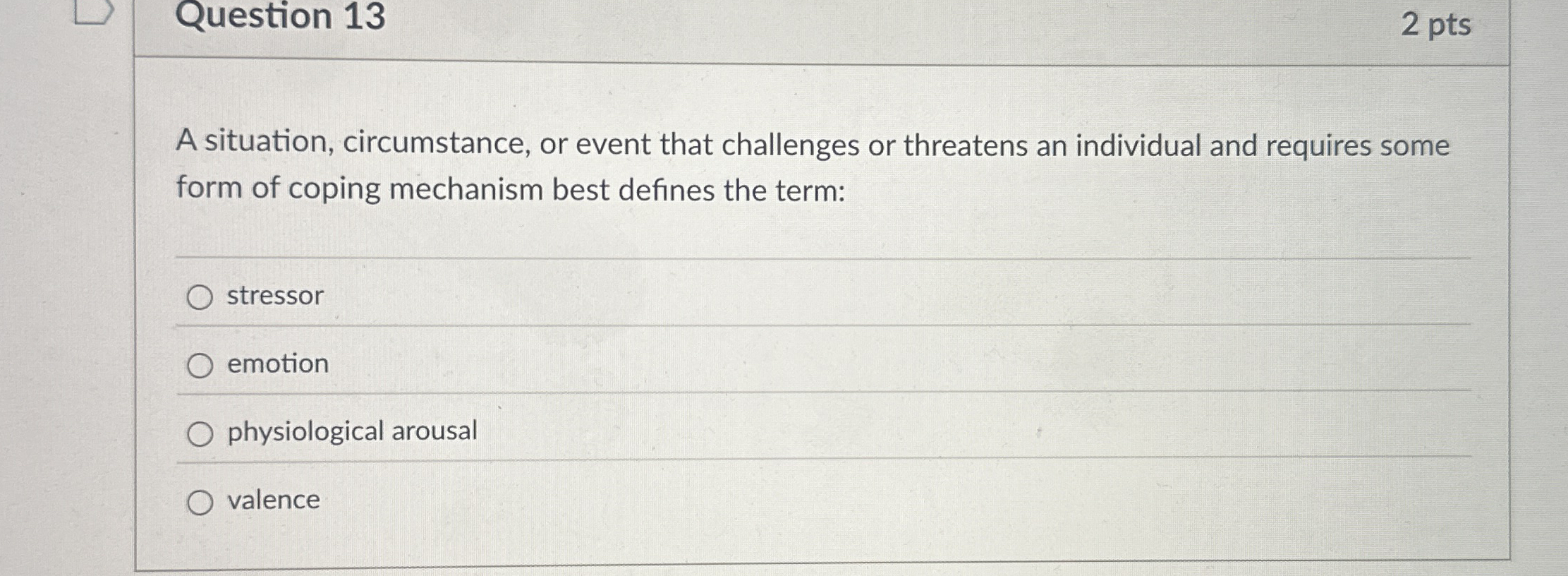 Solved Question 132 ﻿ptsA situation, circumstance, or event | Chegg.com