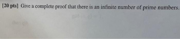 Solved [20 pts) Give a complete proof that there is an | Chegg.com
