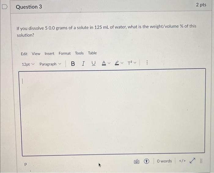 Solved If you dissolve 50.0 grams of a solute in 125 mL of | Chegg.com