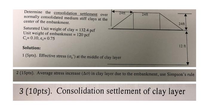 Solved Determine the consolidation settlement over normally | Chegg.com