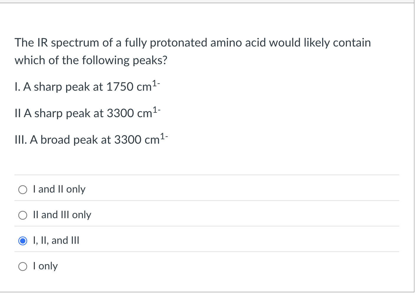 Solved The IR ﻿spectrum of ﻿a fully protonated amino acid | Chegg.com