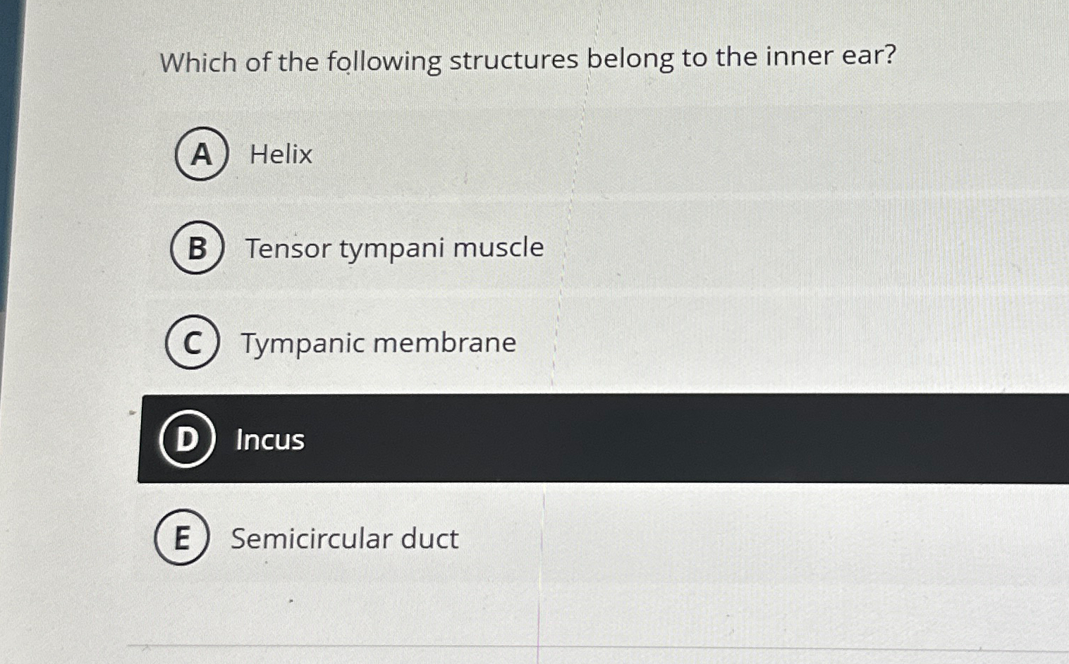 Solved Which of the following structures belong to the inner | Chegg.com