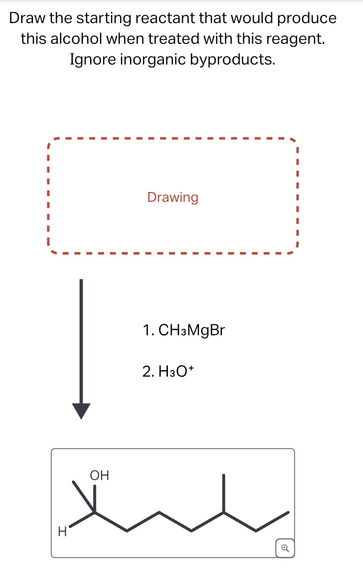 Solved Draw the starting reactant that would produce this | Chegg.com