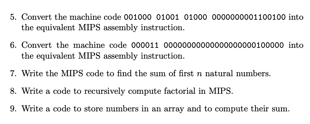 Solved Convert The Machine Code 
