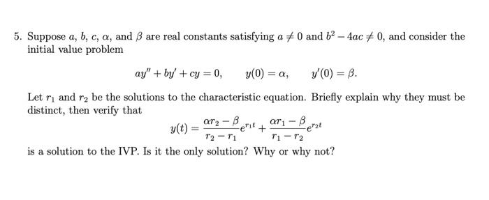 Solved This is an advanced math problem in ODE. Please write | Chegg.com