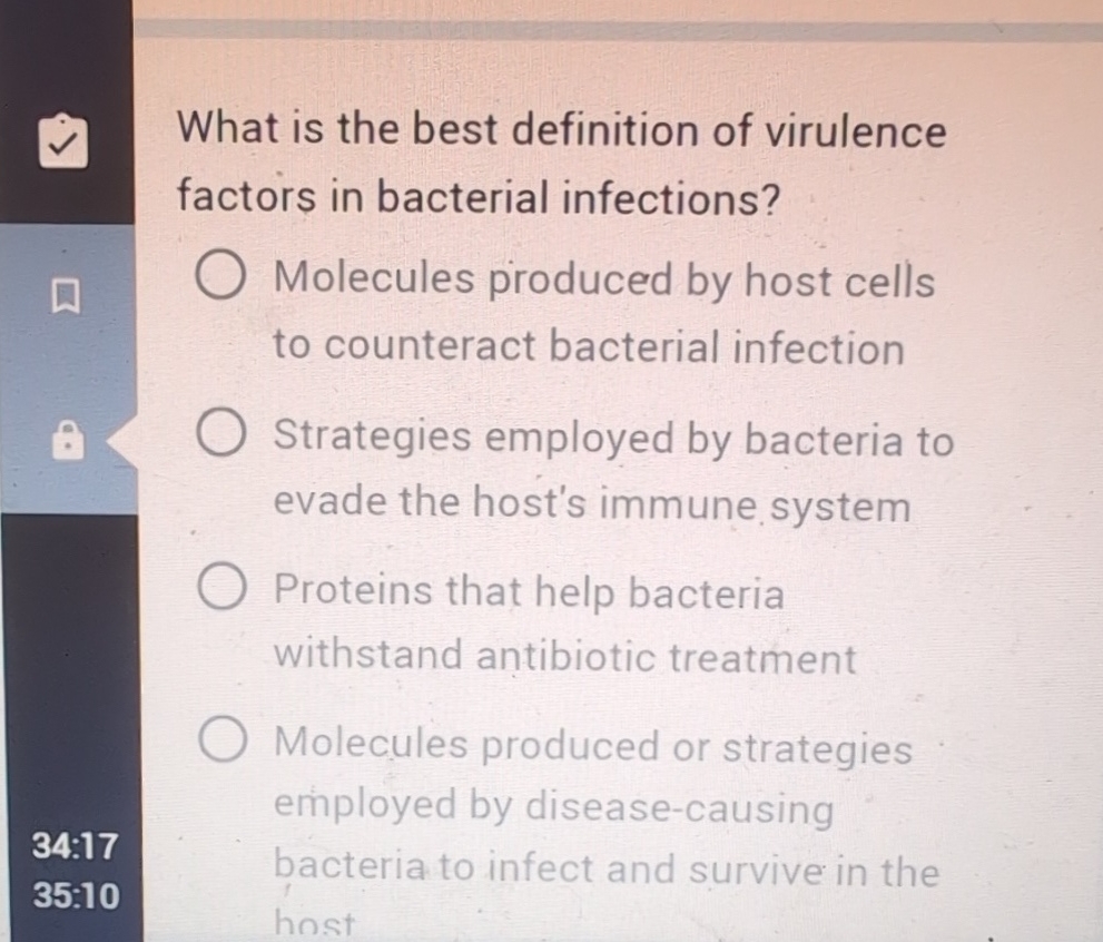 Solved What is the best definition of virulence factors in | Chegg.com