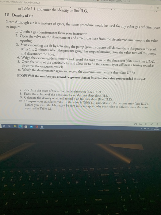 experiment is physical property of matter density | Chegg.com