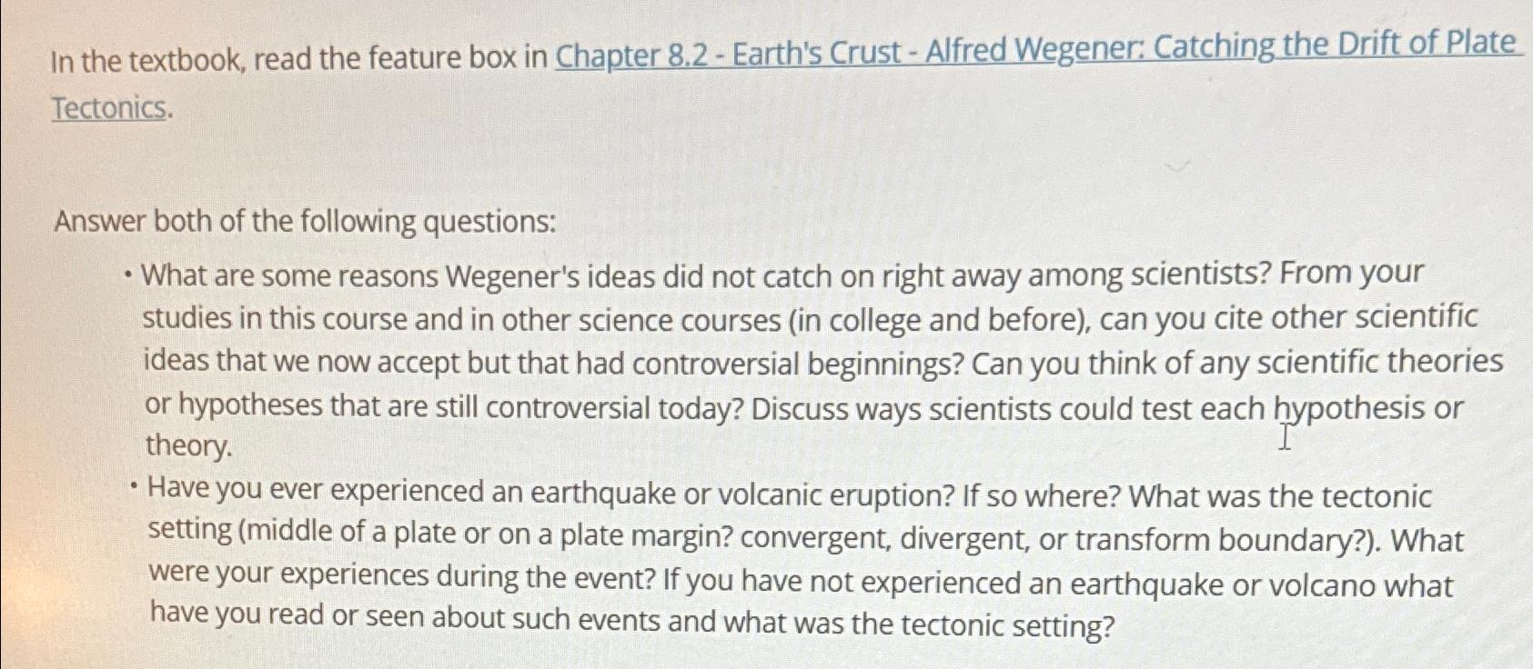 Solved In the textbook, read the feature box in Chapter | Chegg.com