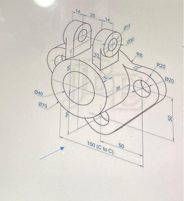 Solved Draw front, top and right side viewwith dimention | Chegg.com