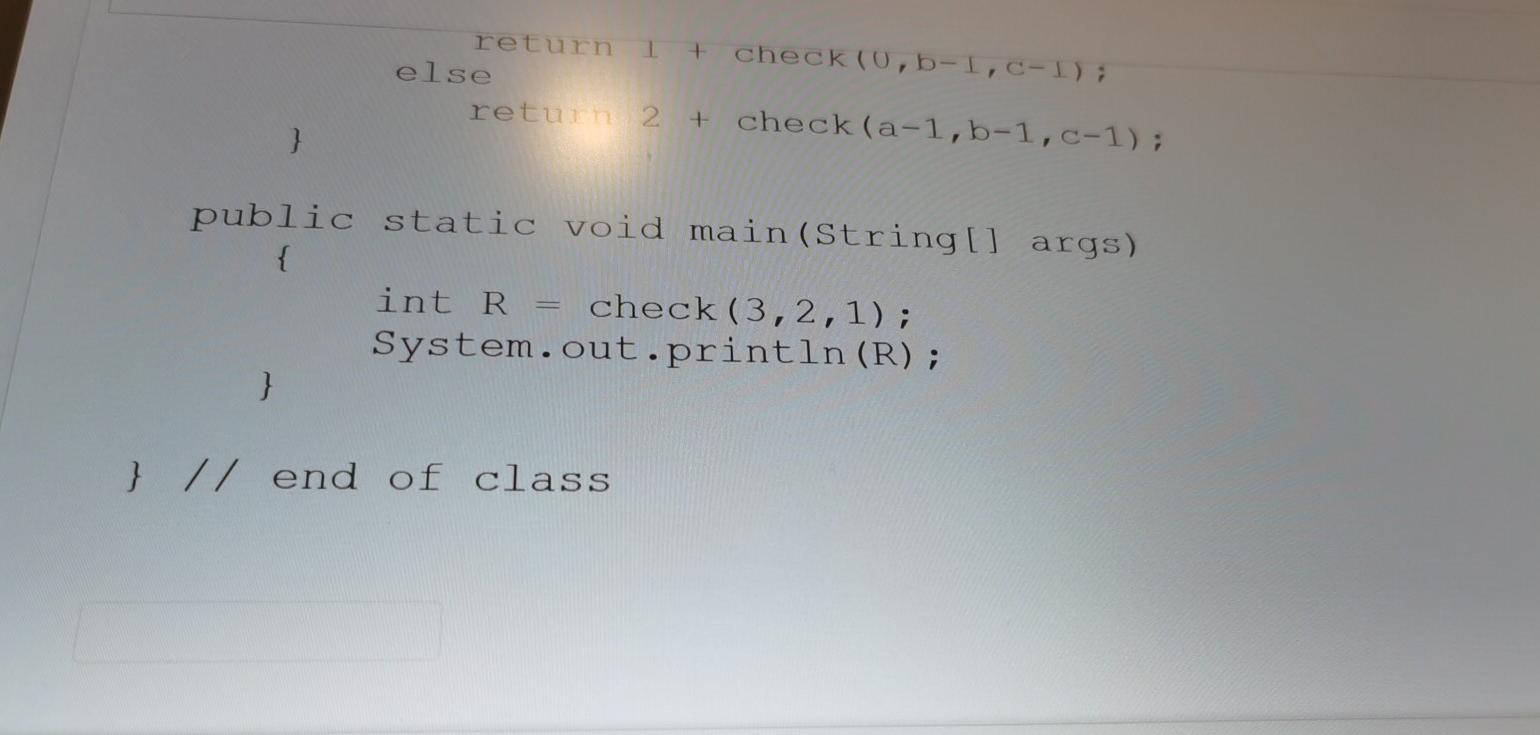 Solved public class output public static int check (int a, | Chegg.com