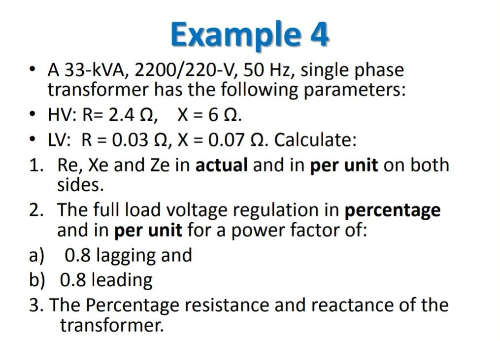 Solved - A 33-kVA, 2200/220-V, 50 Hz, single phase | Chegg.com