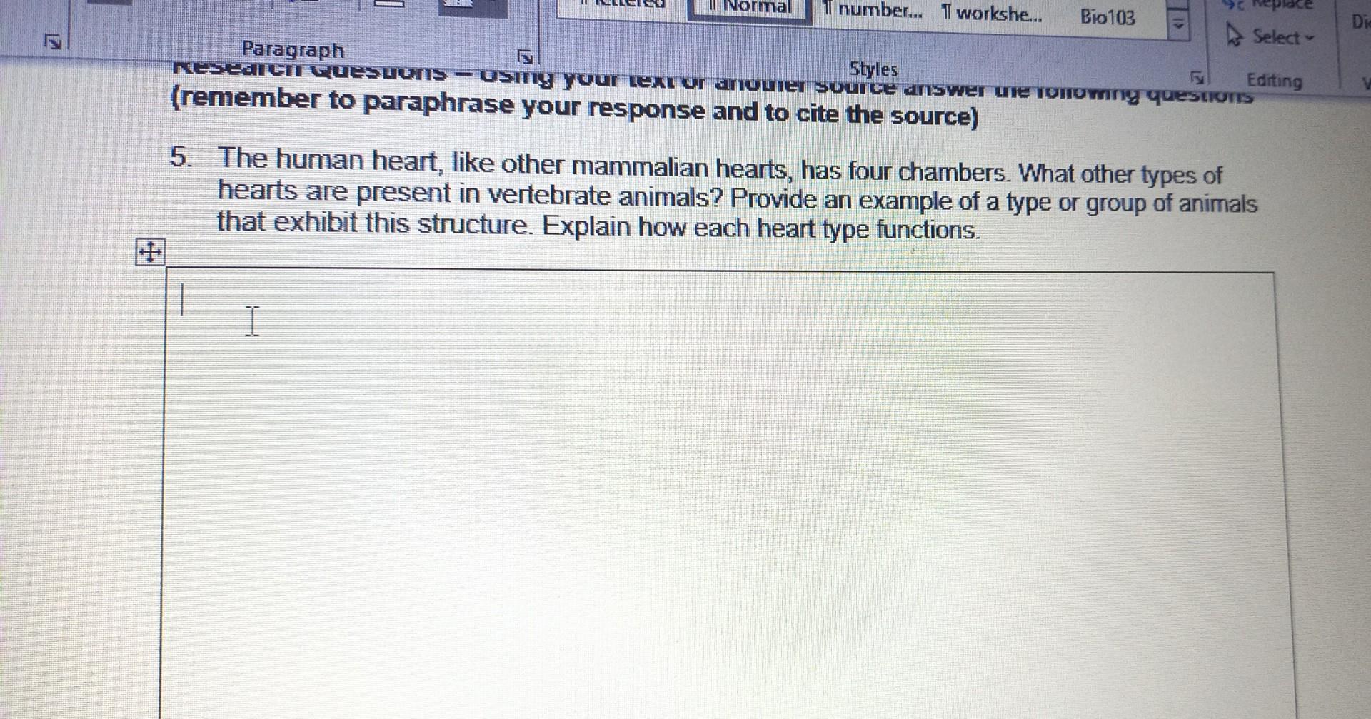 Solved (remember to paraphrase your response and to cite the | Chegg.com