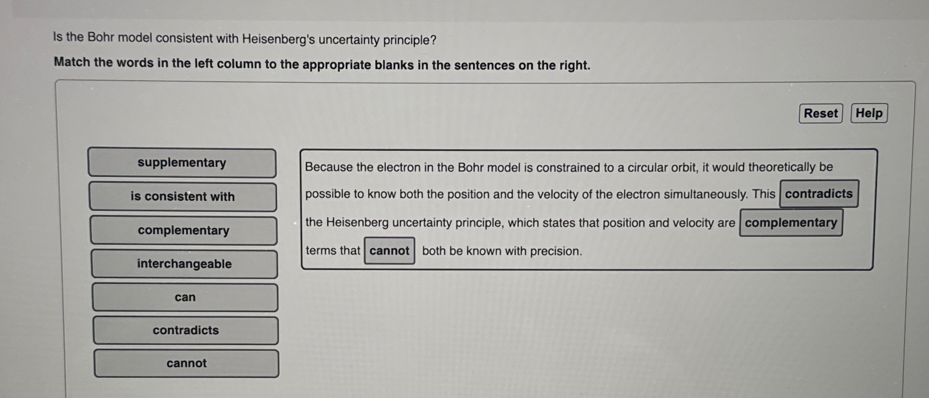 Solved Is the Bohr model consistent with Heisenberg's | Chegg.com