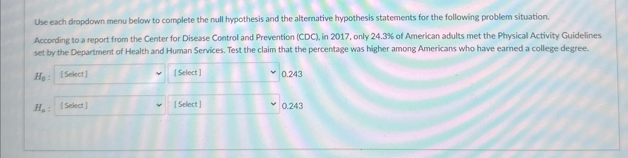 Solved Use each dropdown menu below to complete the null | Chegg.com