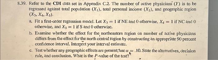 8.39. Refer to the CDI data set in Appendix C.2. The | Chegg.com