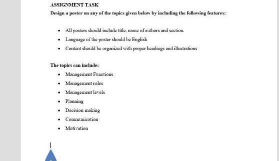 Solved ASSIGNMENT TASK Design a poster on any of the topics | Chegg.com