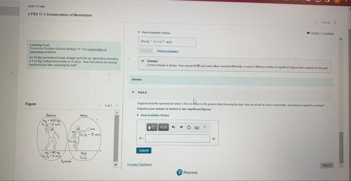 \&PSS11, Conservation of Momentum Teming Giont | Chegg.com