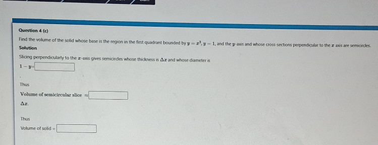 Solved Question 4 (a) Find, by slicing, the volume of a cone | Chegg.com