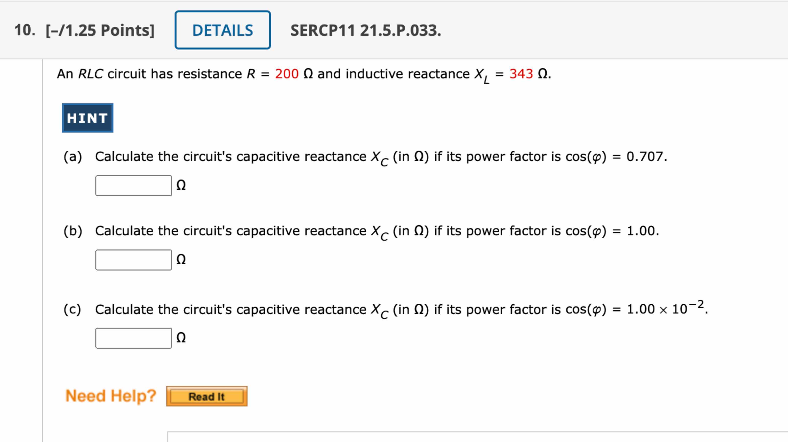 Solved An RLC ﻿circuit has resistance R=200Ω ﻿and inductive | Chegg.com
