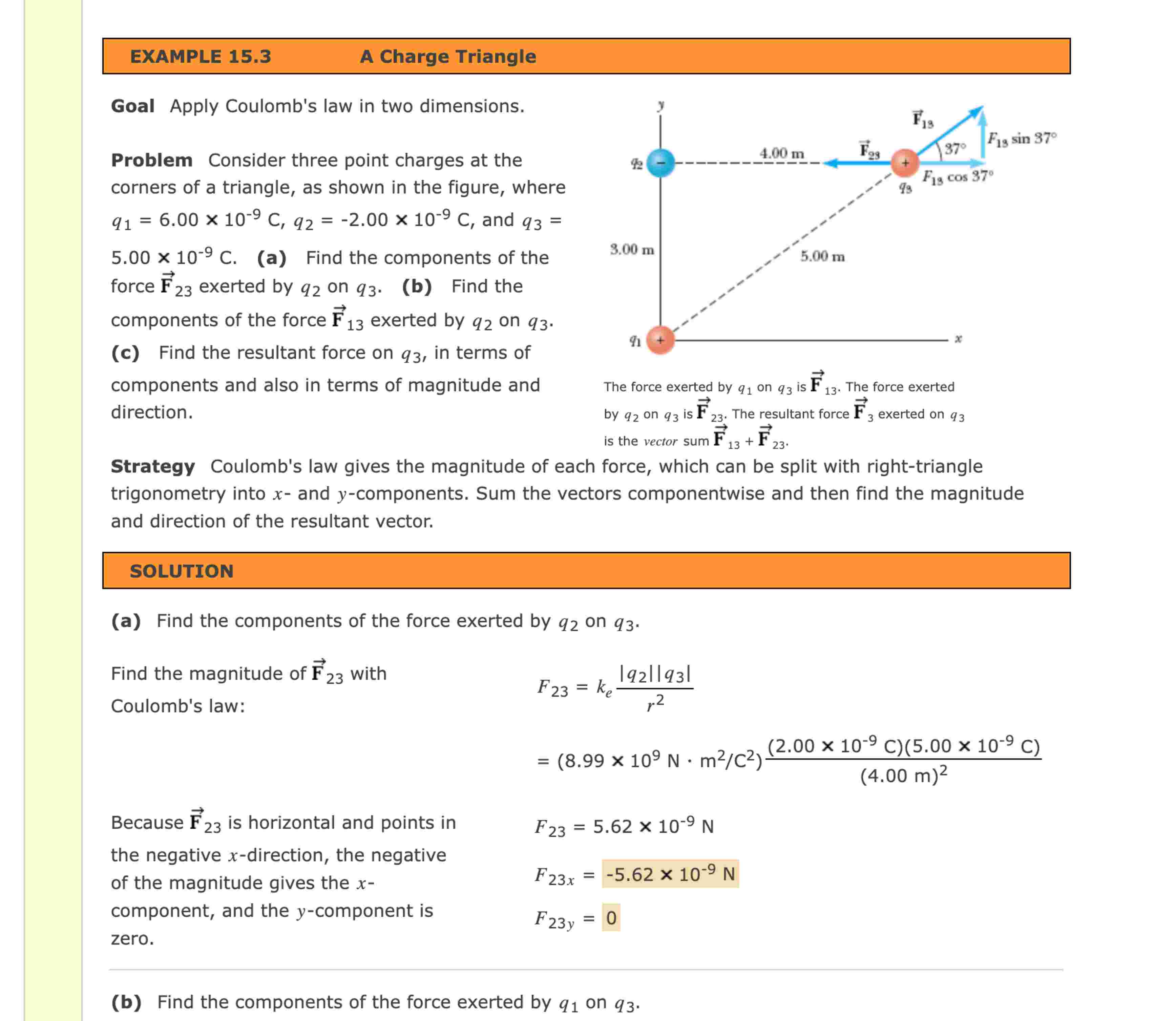 Solved Goal Apply Coulomb's law in ﻿two dimensions.Problem | Chegg.com