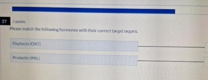 Solved 27.2 ﻿pointsPlease match the following hormones with | Chegg.com