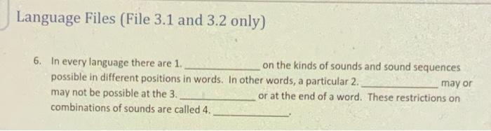 Language Files (File 3.1 and 3.2 only) 6. In every | Chegg.com