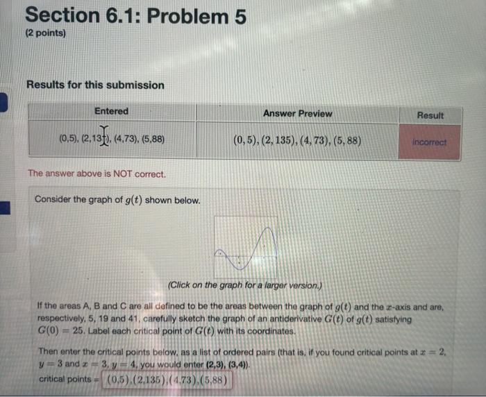 Solved Section 6.1: Problem 5 (2 points) Results for this | Chegg.com
