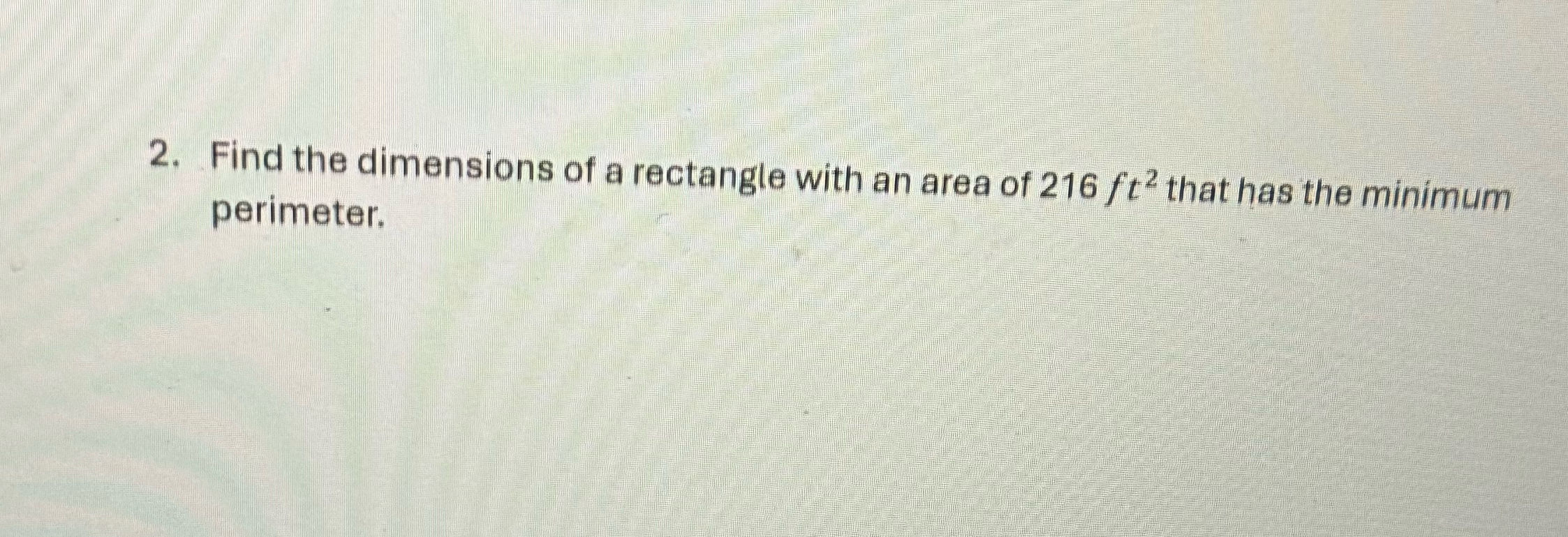 Solved Find the dimensions of a rectangle with an area of | Chegg.com